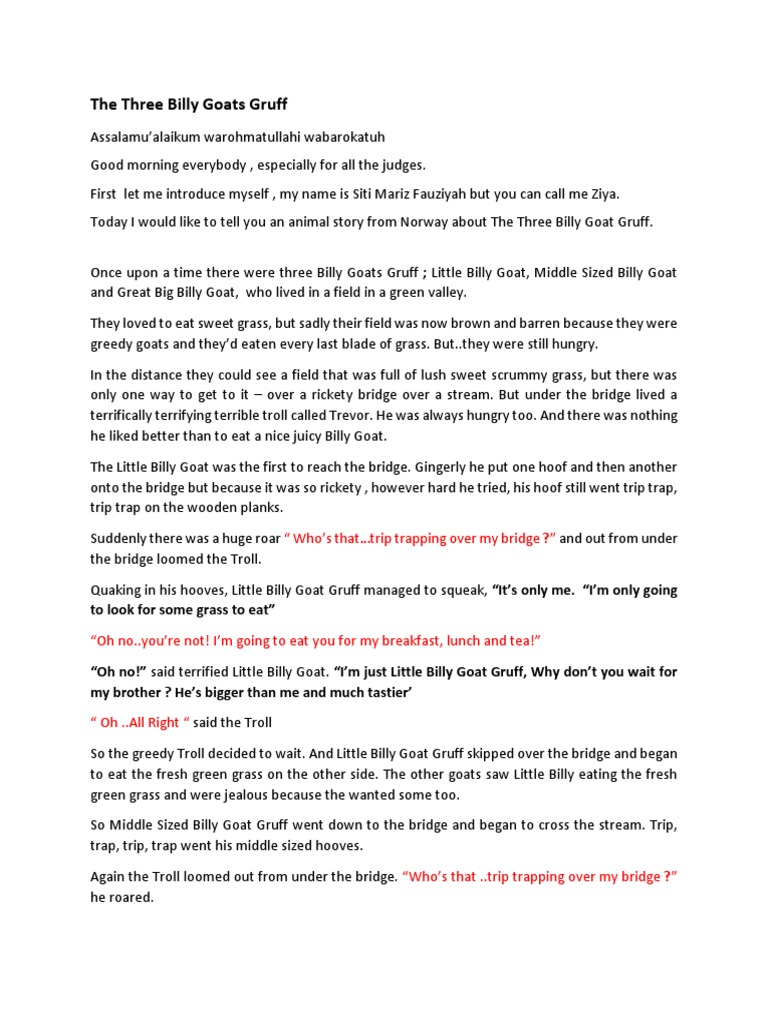 The Three Billy Goats Gruff | PDF