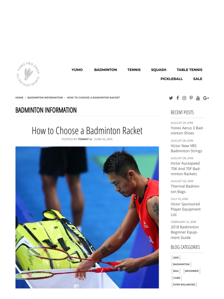 How To Choose Badminton Racket | PDF | Athletic Sports | Racquet Sports