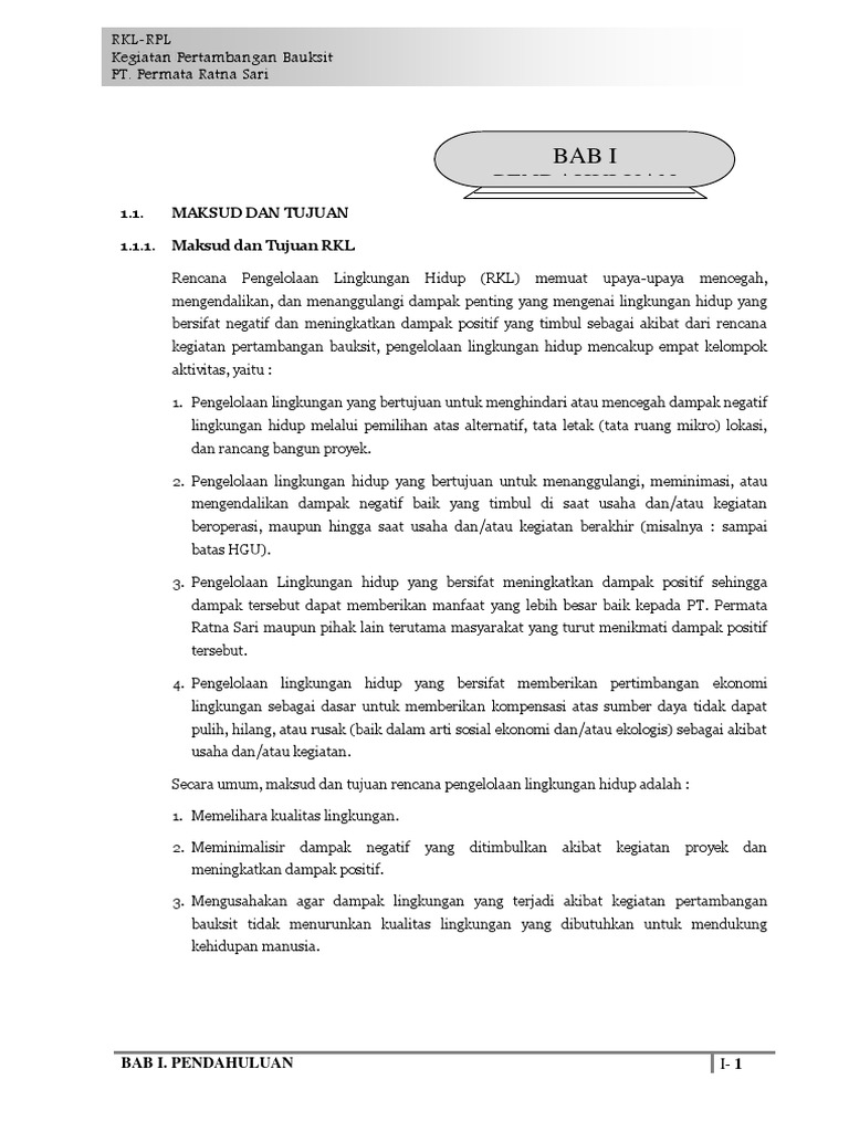 Bab I RKL-RPL PRS | PDF