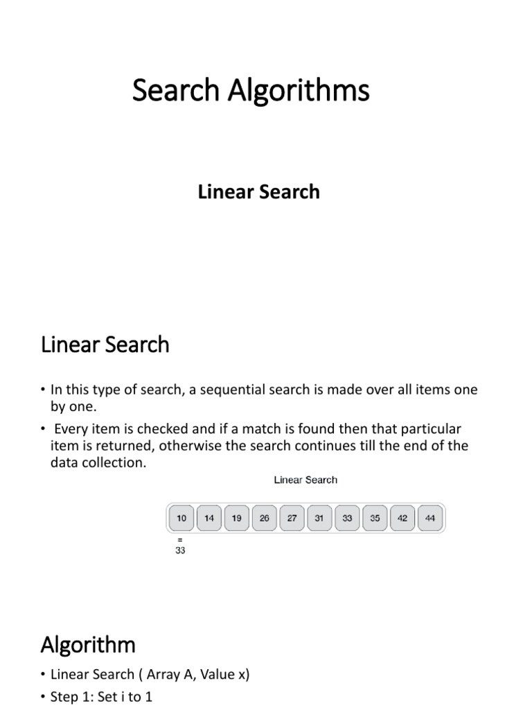 Linear Search | PDF | Algorithms And Data Structures | Areas Of ...