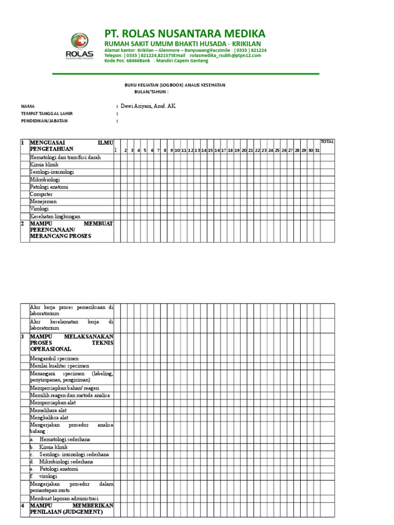 Logbook Analis | PDF