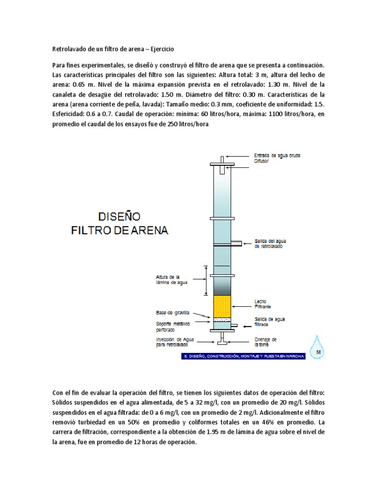 Retrolavado de Un Filtro de Arena | PDF