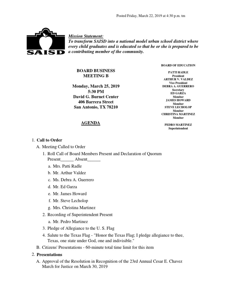 Agenda | PDF | Pledge Of Allegiance | Request For Proposal