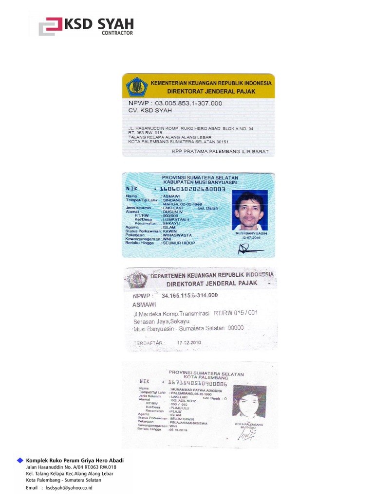 NPWP, PKP, SKT - KSD | PDF