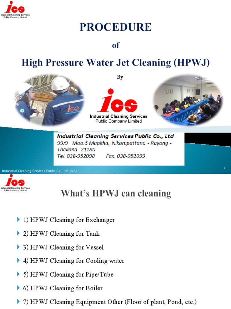 Procedure of High Pressure Water Jet Cleaning | PDF | Leak | Pipe ...