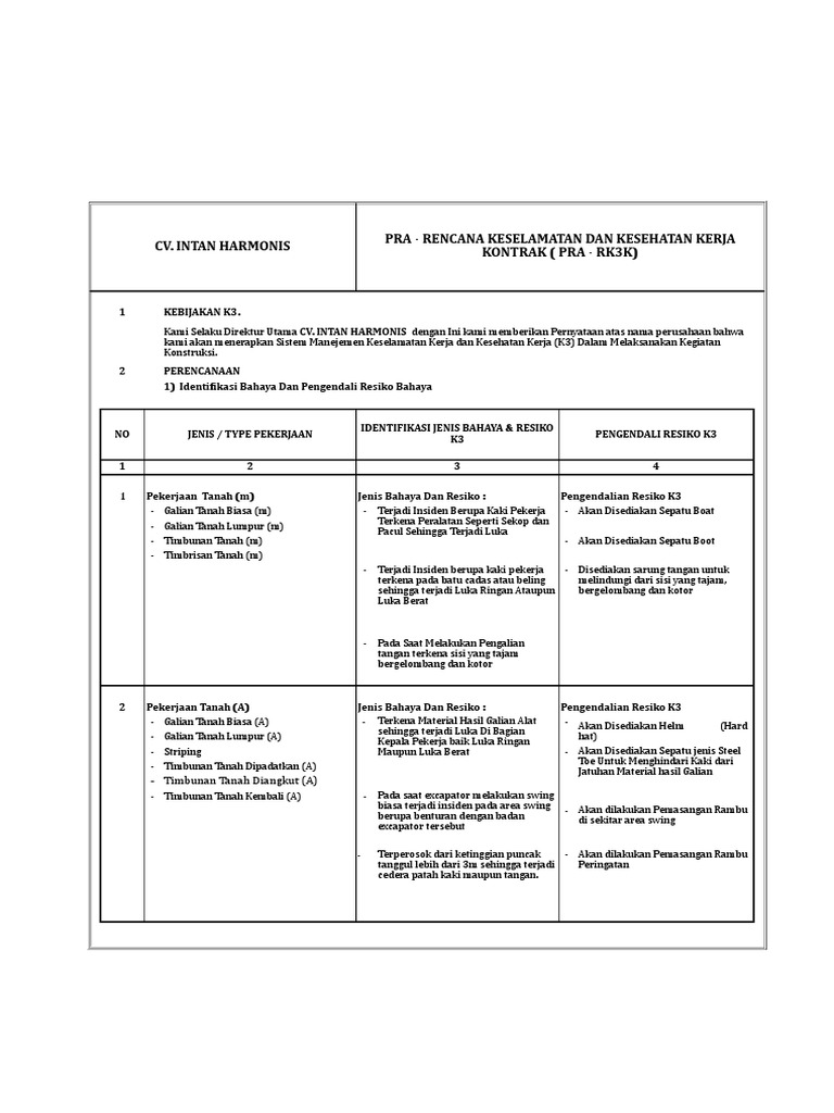Contoh Format RK3K | PDF