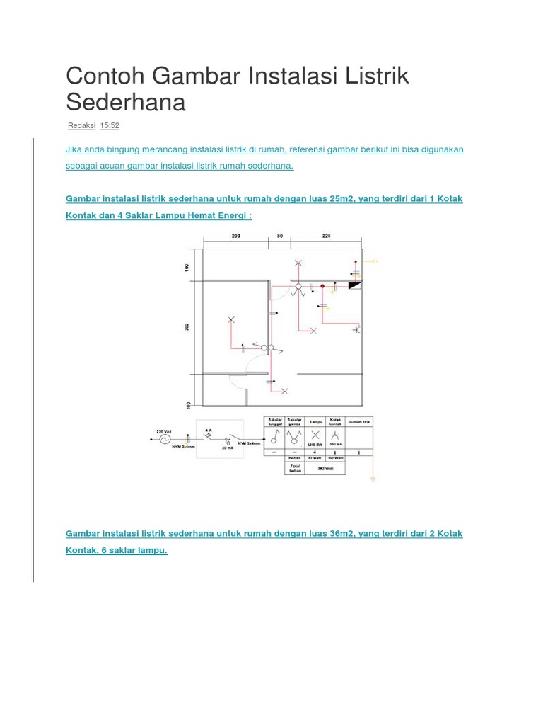 Contoh Gambar Instalasi Listrik Sederhana | PDF