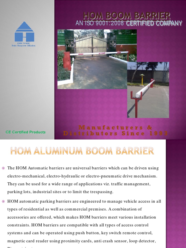 Boom Barrier - HYDRAULIC PDF | PDF | Electric Motor | Remote Control