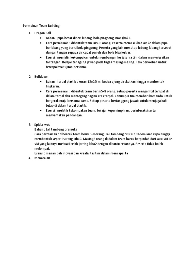 Permainan Team Building | PDF