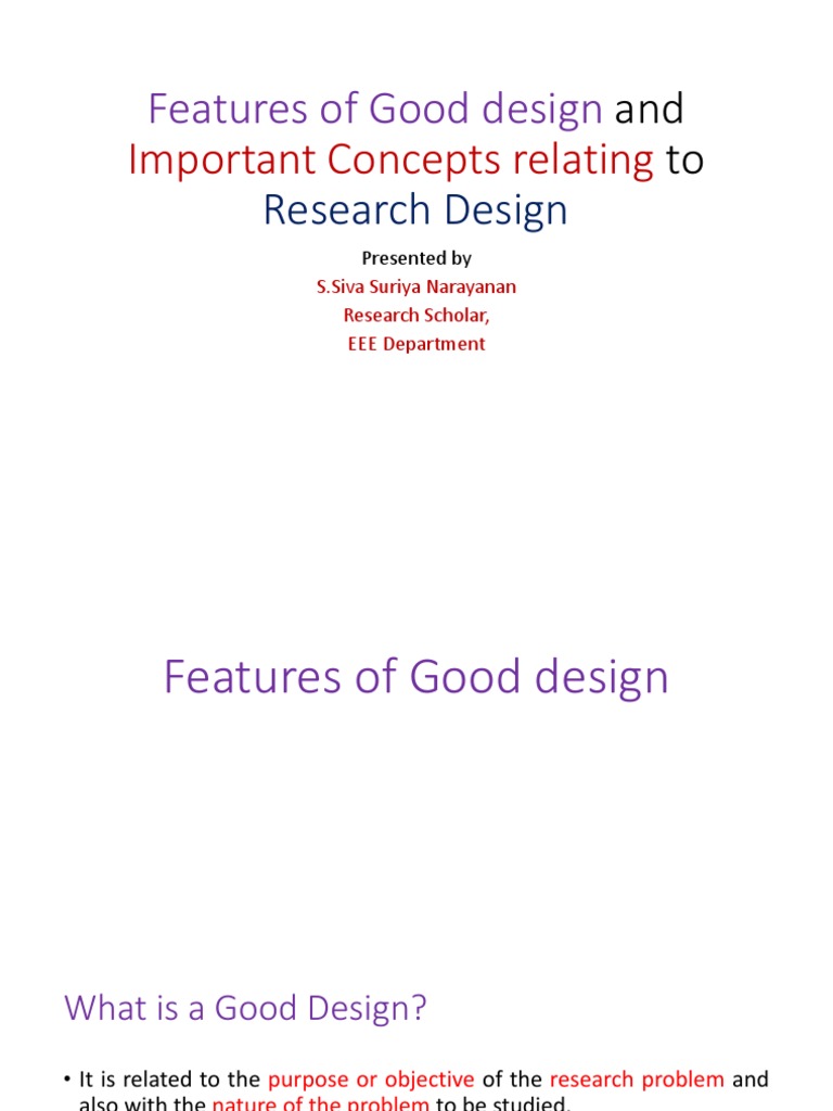 Key Features of Good Research Design | PDF | Experiment | Dependent And ...