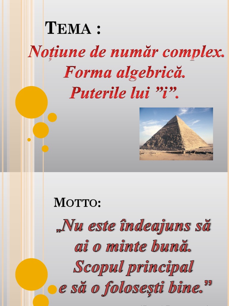 Prezentare Numere Complexe | PDF