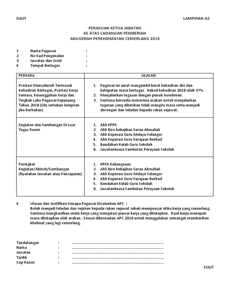 Borang Pencalonan Apc | PDF