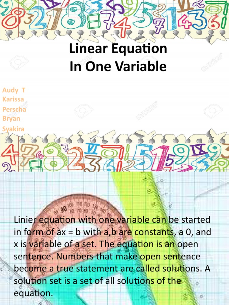 Linear Equation Junior Highschool | PDF