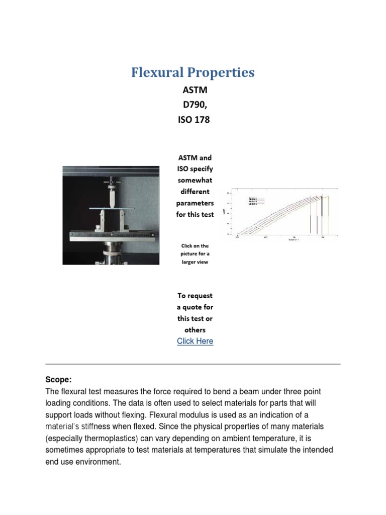 Flexural Properties: Astm D790, ISO 178 | PDF | Young's Modulus | Yield ...
