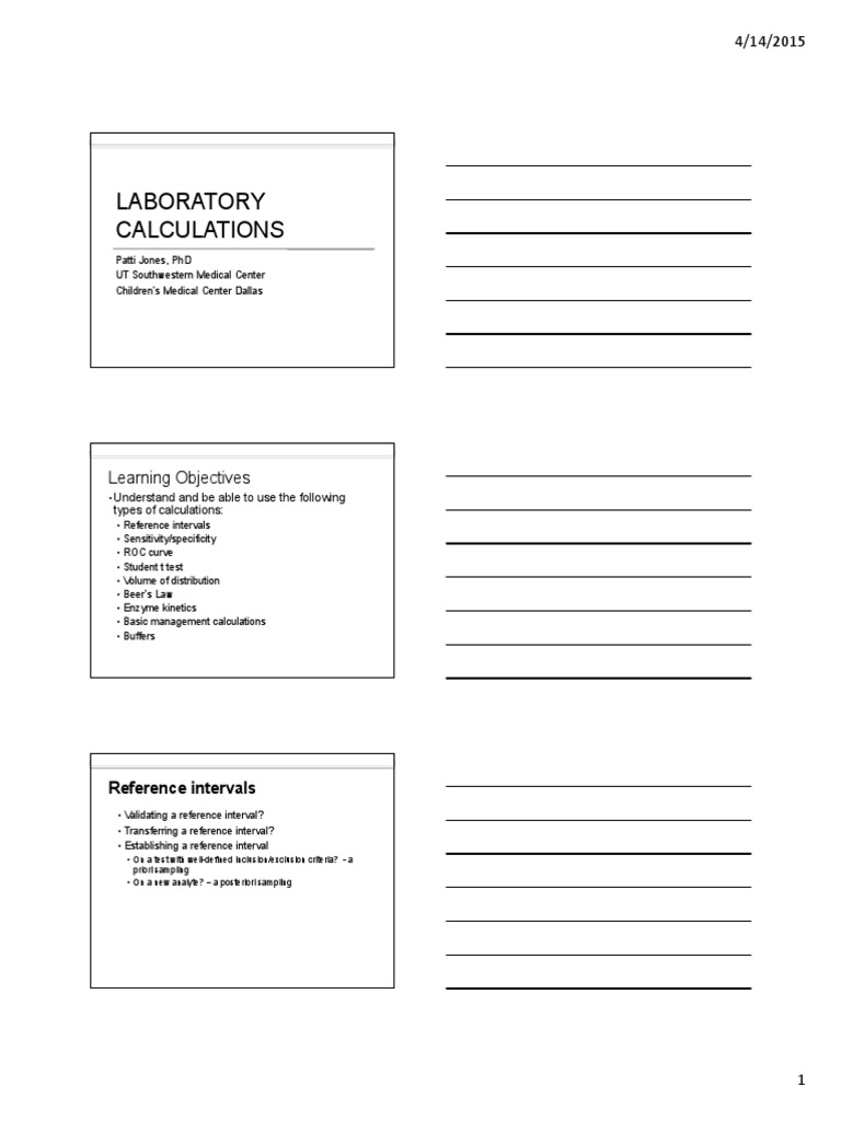 Laboratory Calculations Handouts Jones PDF | PDF | Acid Dissociation ...