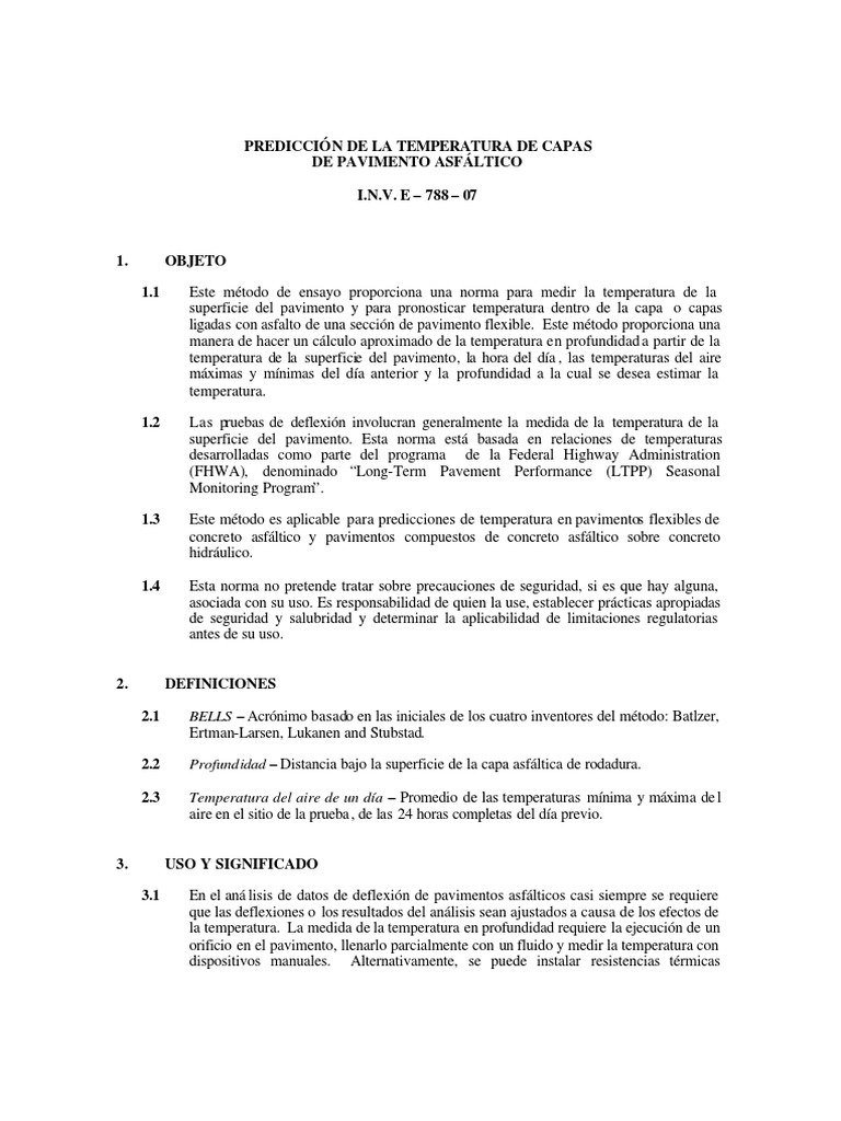 Norma INV E-788-07 - AASHTO 317 PDF | PDF | Seno | Temperatura