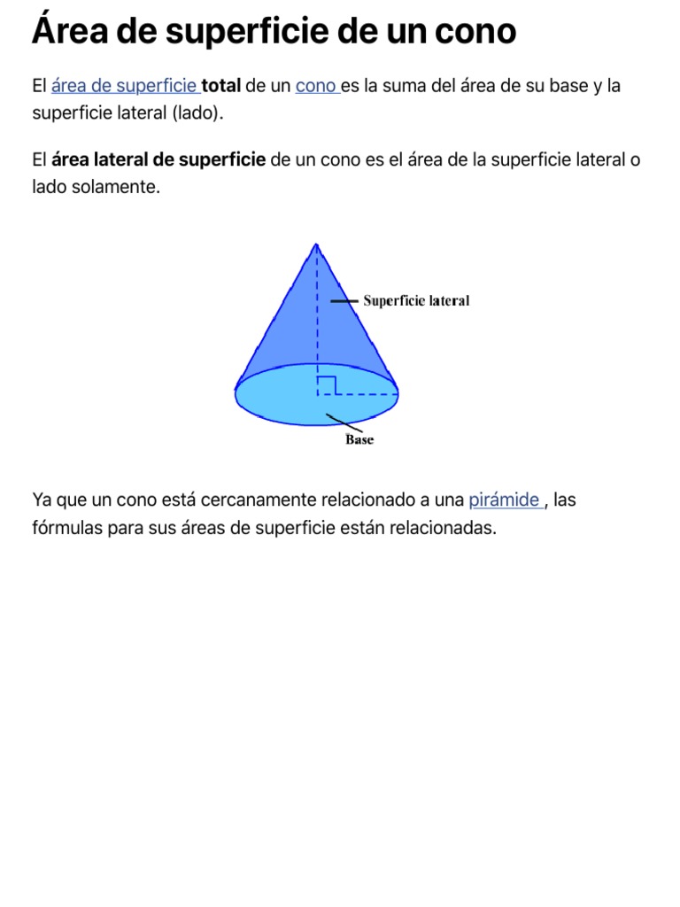Área de Superficie de Un Cono | PDF