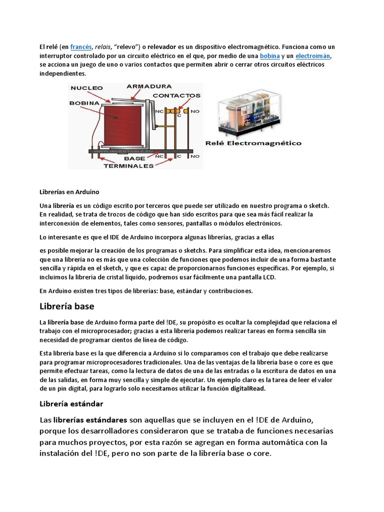 Librerias en Arduino | PDF | Biblioteca (informática) | Tecnología digital