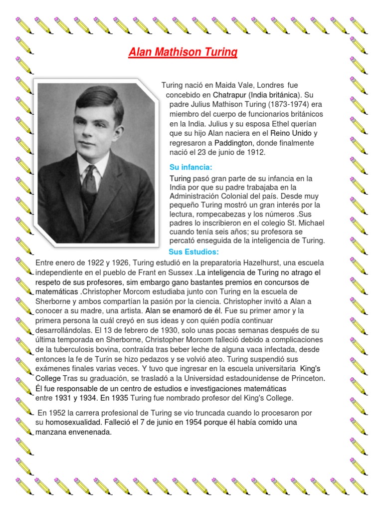 Alan Mathison Turing | PDF | Alan Turing | Escuelas