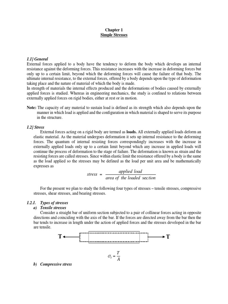 Chapter 1 | PDF | Deformation (Engineering) | Stress (Mechanics)