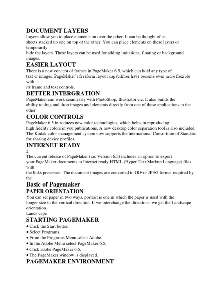 Document Layers: Basic of Pagemaker | PDF | Page Layout | Icon (Computing)