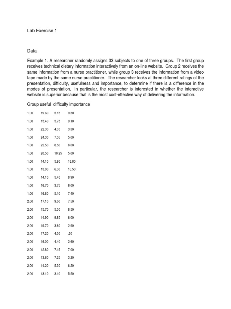 Lab Exercise 1 | PDF | Social Science | Science & Mathematics