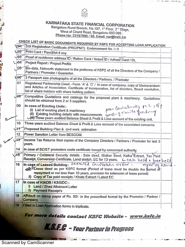 KSFC Loan Details - 1 | PDF