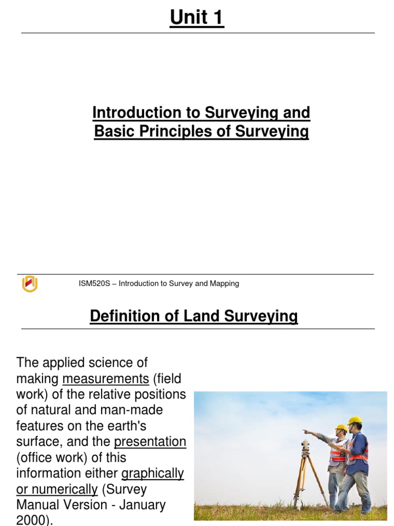 Unit 1: Introduction To Surveying and Basic Principles of Surveying | PDF | Observational Error ...