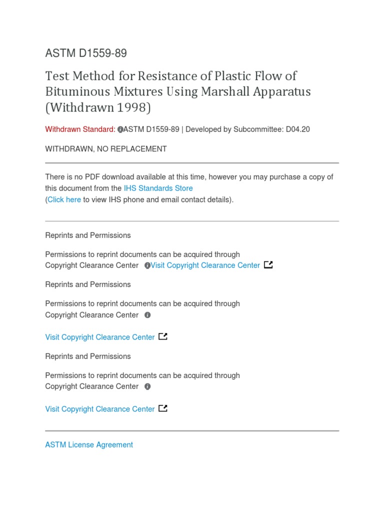 Astm D1559-89 | PDF