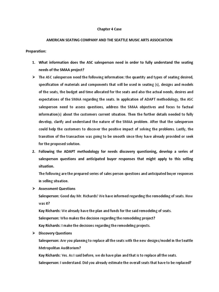 Chapter 4 Case | PDF | Sales | Cognition