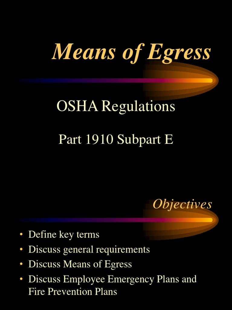 means_of_egress.ppt | Emergency Management | Fires