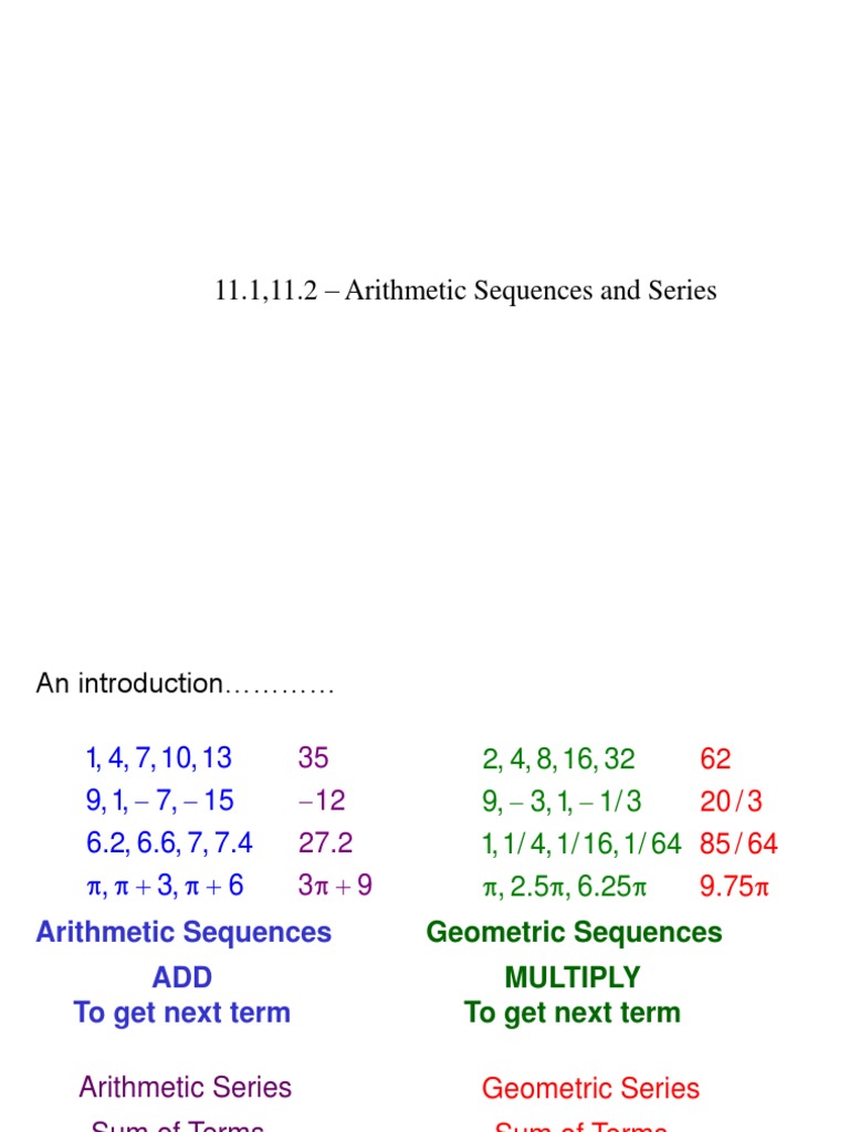 Sequences and Series | PDF | Mathematical Structures | Mathematical Concepts