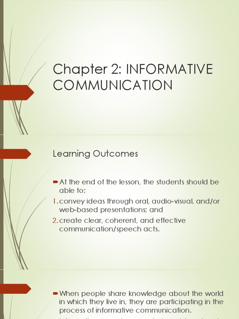 Chapter 2 Informative Communication | PDF