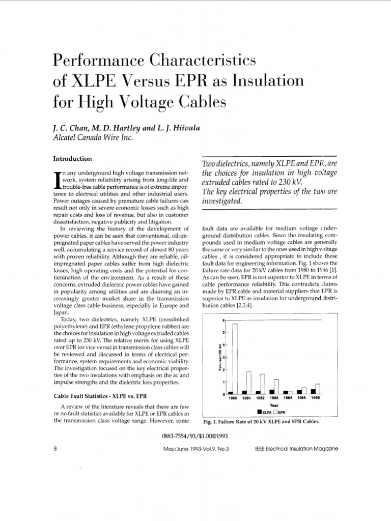 XLPE Vs EPR in HV Cables PDF | PDF | Insulator (Electricity) | Electric Power Transmission
