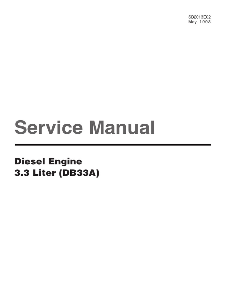 Daewoo DB33A Diesel Engine Manual | PDF | Fuel Injection | Piston