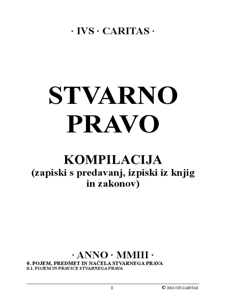 Skripta Za Stvarno Pravo | PDF