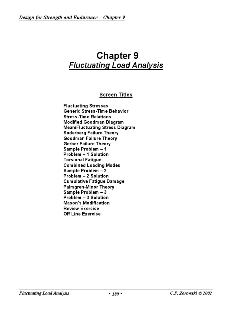 Fluctuating Load Analysis - Zorovsky | PDF | Strength Of Materials ...