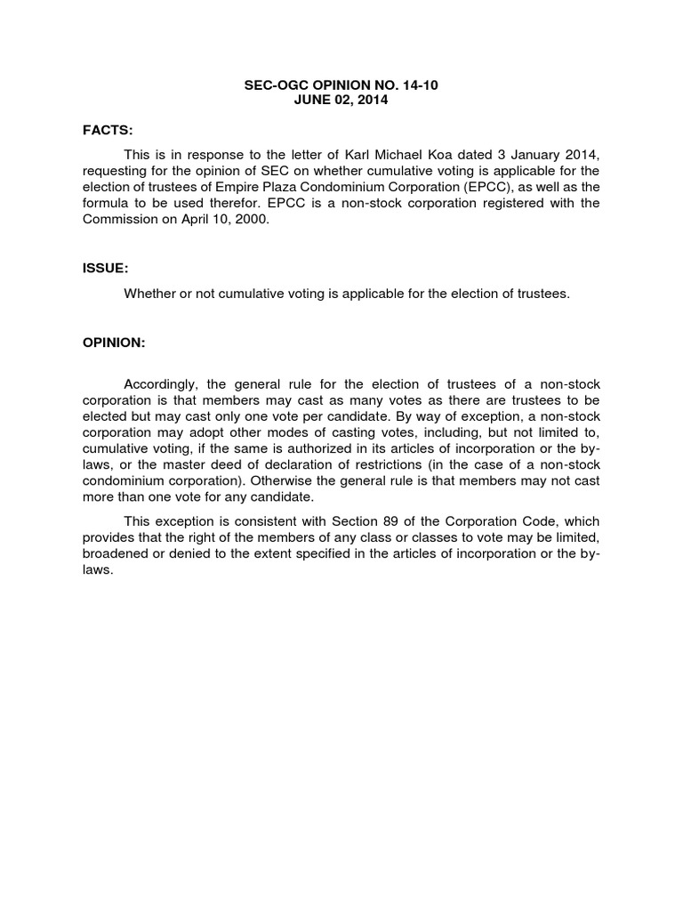 SEC-ogc Opinion | PDF