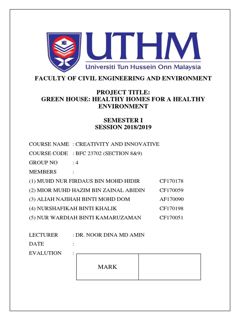 Cover Page Group Project | PDF