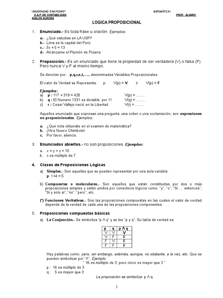 TEMA 01 Proposiciones | PDF | Proposición | Si y solo si