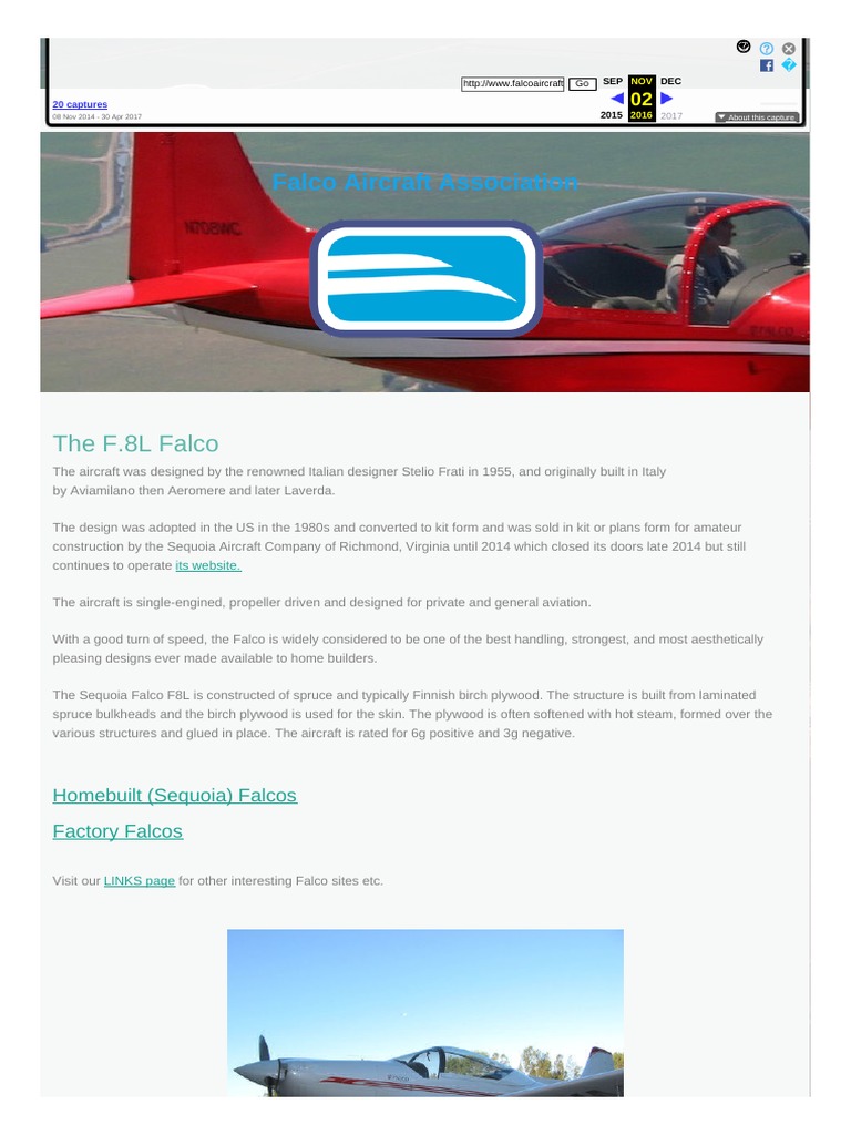 The F.8L Falco: A Single-Engine Homebuilt Aircraft Design | PDF ...