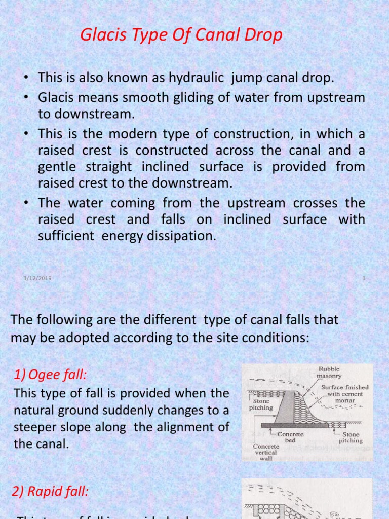 Glacis Type Canal Drop-1 PDF | PDF | Masonry | Civil Engineering