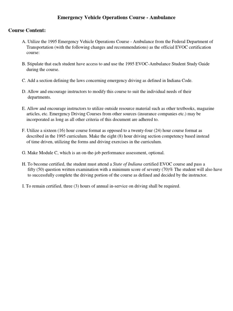 Ambulance EVOC Course Overview | PDF | Emergency Medical Services ...