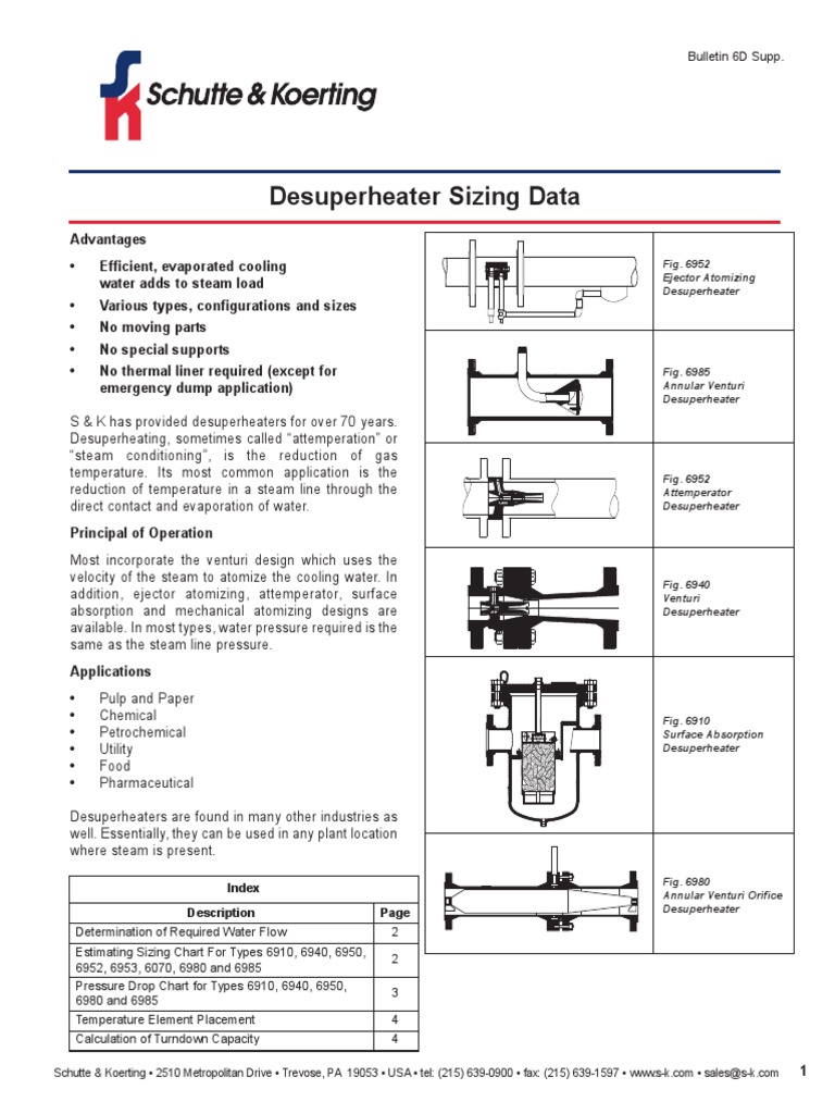 Desuperheater Sizing and Calculation Guide | PDF | Steam | Enthalpy