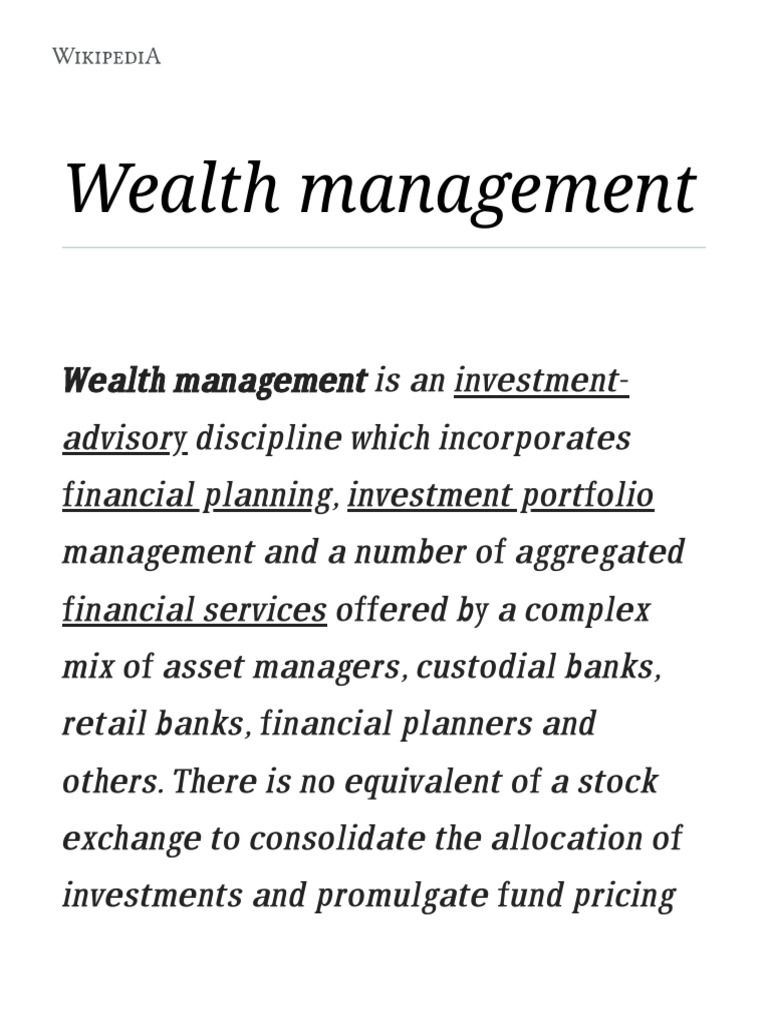 Wealth MGMT | PDF | Wealth Management | Investment Management