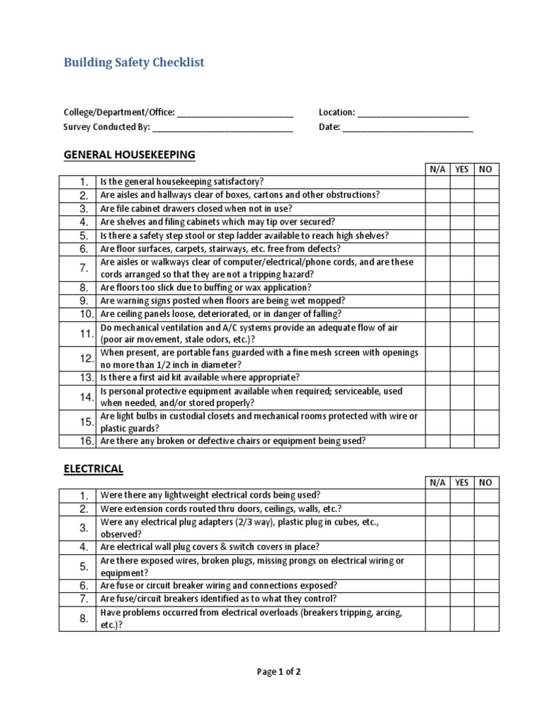 Campus Safety Audit Guide | PDF | Fires | Electrical Wiring