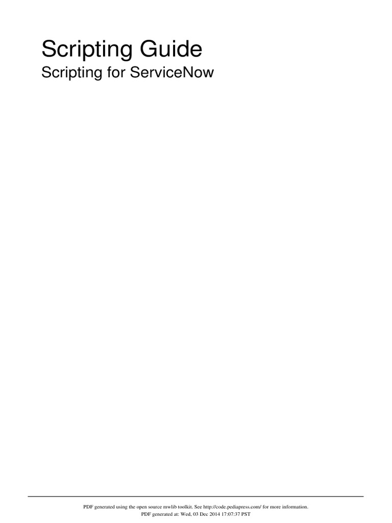 Scripting Guide ServiceNow PDF | PDF | Parameter (Computer Programming) | Java Script
