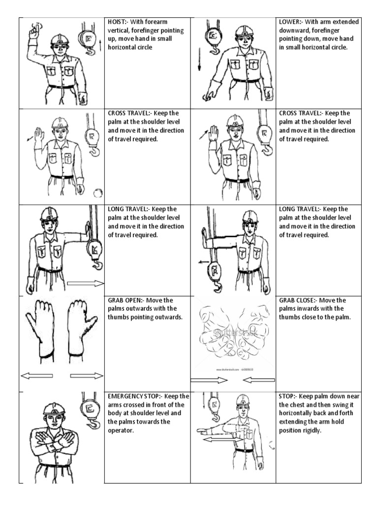 Grab Crane Hand Signals