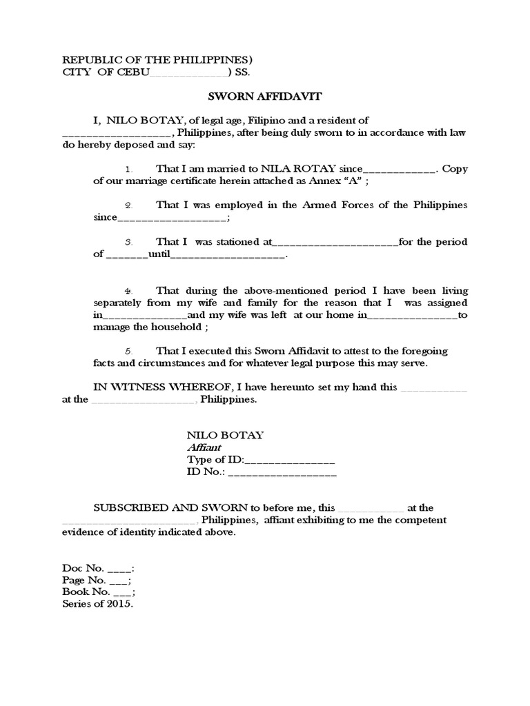 Sworn Affidavit | PDF