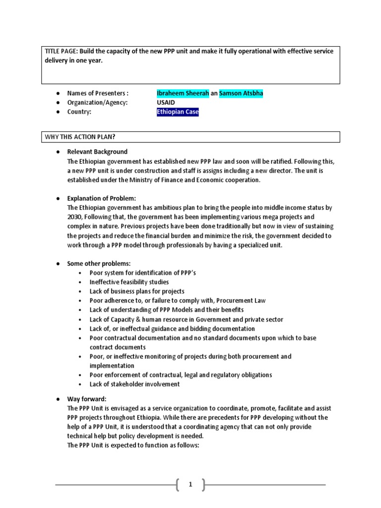 (PPP) Strategies, Methods & Project Structuring Techniques Action Plan by Ibraheem Sheerah An ...